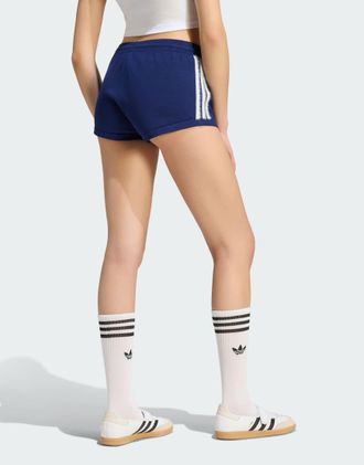 adidas Originals Strick-Shorts in Dunkelblau/Wei&szlig;