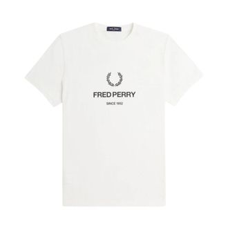 Fred Perry Grafik T-Shirt - - Tops - Herren - Wei&szlig; - L