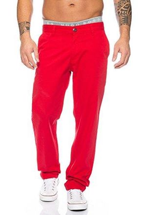 Rock Creek Rock Creek W29-W40 RC-2083 Pantalon chino pour homme Coupe droite - Rouge - W32