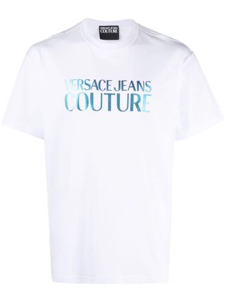 Versace Jeans Couture t-shirt en coton à logo imprimé - Blanc