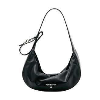 Patrizia Pepe Schwarze Leder-Schultertasche mit Rei&szlig;verschluss - - Bags - Damen - Schwarzk - ONE SIZE