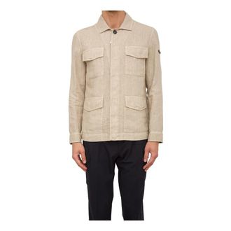 PESERICO Leichte Leinenjacke - - Jackets - Herren - Beige - M