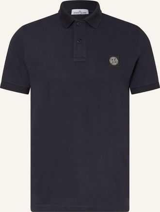 Stone Island Piqué-Poloshirt Slim Fit blau