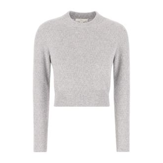Malo Femme, Pulls, Gris, Taille: 40 FR Pull Court en Maille C&ocirc;tel&eacute;e