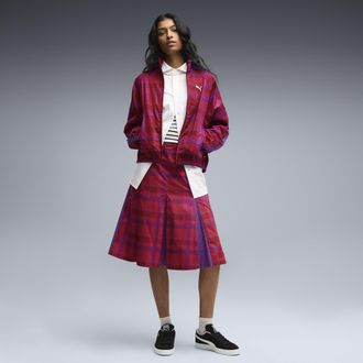 Puma Jupe midi pliss&eacute;e Tartan T7 Femme, V&ecirc;tements, Rouge, XL