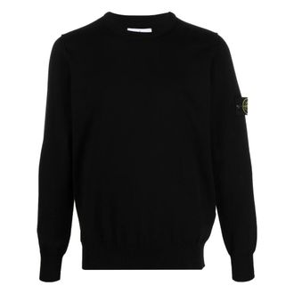 Stone Island Homme, Pulls, Noir, Taille: XL Pull &agrave; col rond avec petit revers