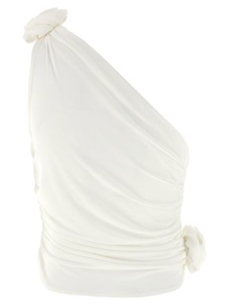 Magda Butrym One-Shoulder Asymmetrical Tank Top - White