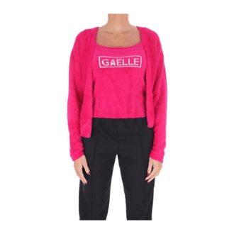 Ga&euml;lle Paris Cropped Cardigan und Tank Top Set - - Knitwear - Damen - Rosa - XS