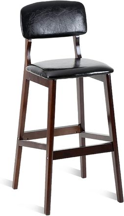 Generic Barhocker in Tresenh&ouml;he, Tresenhocker aus PU-Leder mit R&uuml;cken- und Fu&szlig;st&uuml;tze, K&uuml;cheninsel-Fr&uuml;hst&uuml;cksbarst&uuml;hle, Holzrahmen, 136 kg
