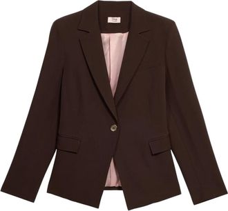 Oltre Femme, Vestes, Brun, Taille: 48 FR Blazer en tissu technique