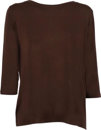 Majestic Filatures Femme, Pulls, Brun, Taille: 44 FR Pulls &agrave; col rond