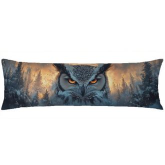 Generic Braun Kissenbezug 30x90cm Tier Seitenschläferkissen Bezug Langes Kissen, Weich Samt Schlafkissen Seitenschläfer Side Sleeper Pillow, Beidseitiger Druc