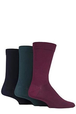 SockShop Hommes Doux Chaussettes en bambou ray&eacute;es et unies Paquet de 3 (Royals, 46-48)