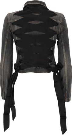 Balenciaga Lace-Up Denim Jacket - Grey