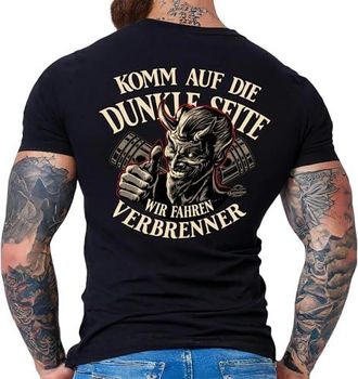 Gasoline Bandit T-shirt pour homme pour les fans de voitures classiques des États-Unis - « Komm auf die dunkle Seite » - Nous conduisons un brûleur, Brûleur, 4XL