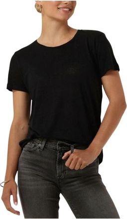 Second Female Peony O Neck Tee - - Tops - Damen - Schwarzk - M
