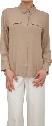 Marella Femme, Blouses et Chemises, Beige, Taille: 40 FR Camicia