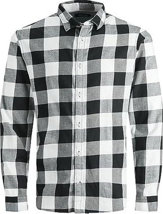 Jack & Jones Homme Jjegingham Twill Shirt L/S Noos Chemise, Whisper Whisper Whisper Fit: Slim Fit, L EU