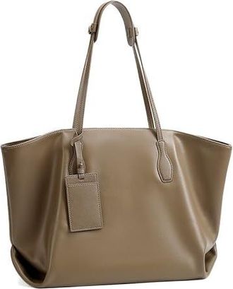 Generic Sac fourre-tout en cuir pour femme, grand sac &agrave; main &agrave; bandouli&egrave;re, sac &agrave; main vintage, sac de travail, sac de voyage &agrave; fermeture &eacute;clair sous les bras