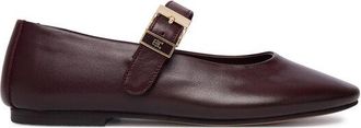 Tommy Hilfiger Ballerinas Buckle Leather Ballerina FW0FW09684 Braun