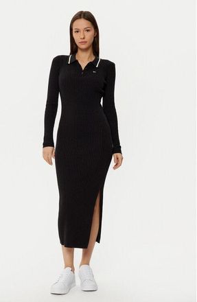 Tommy Jeans Strickkleid DW0DW19476 Schwarz Slim Fit