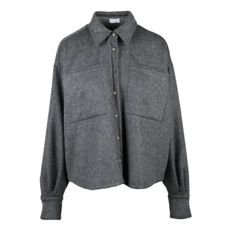 Brunello Cucinelli Camicia Larga Corta - - Blouses & Shirts - Damen - Grau - M