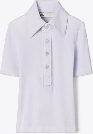 Tory Burch Damen Gerippter Polopullover aus Viskose
