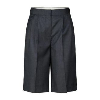 Loulou Studio Woll-Bermudashorts mit hohem Bund - - Shorts - Damen - Grau - 2XS