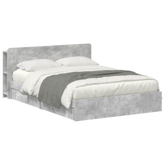 vidaXL Telaio Del Letto Con Storage Grigio Cemento 150 X 200 Cm Vidaxl