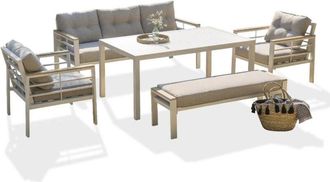 DCB Garden Cayenne - Ensemble repas de jardin 7 places en aluminium Dcb Garden