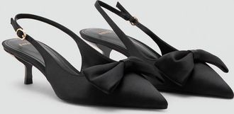 Mango Chaussures naud satin&eacute; noir - Femme - 35 - MANGO