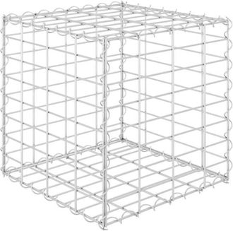 vidaXL Lit Sur&eacute;lev&eacute; Cube &agrave; Gabion Jardini&egrave;re Sur&eacute;lev&eacute;e de Fleurs Plantes Panier &agrave; Pierres Jardin Terrasse Ext&eacute;rieur Fil dacier 40x40x40 cm