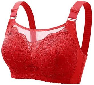 Generic Uwdiohq Soutien Gorge sans Armature, Soutien Gorge sans Armature 100A Reducteur De Poitrine Coeur Croise Brassiere Post Operatoire Bretelles Reglables