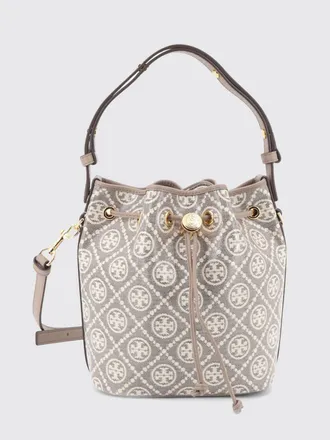 Tory Burch Petit sac seau en coton &agrave; monogramme avec pochette amovible