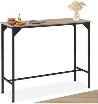TecTake TecTake Table Haute &eacute;troite 120 x 40 x 100,5 cm, Table de Bar Style Industriel, Mange Debout Salon Cuisine Salle &agrave; Manger, Tables de Bar Tables Brasse