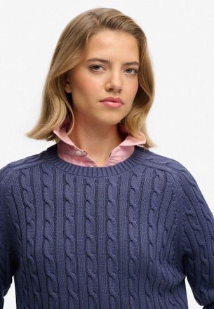 Superdry Strickpullover SLOUCHY CABLE KNIT Baumwolle, loose fit