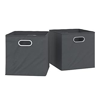 Vicco Boîte pliante, Anthracite, 30 x 30 cm Set de 2