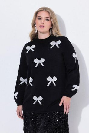 Miamoda Rollkragenpullover Pullover Regular Fit Schleifen mit Zierperlen