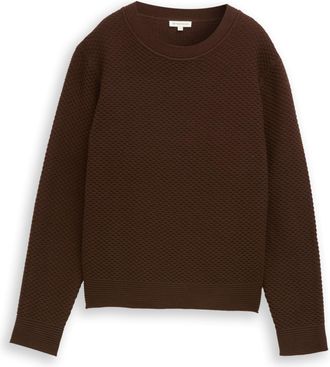 Tom Tailor Damen 1049122 Strickpullover mit Rundhalsausschnitt, 27506-Dark Pecan Brown, XXL