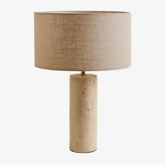 Sklum Lampe de table en travertin Bolgar SKLUM Beige Lin