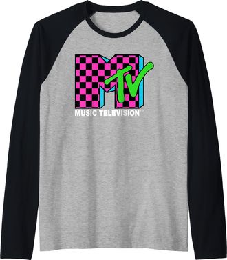 Giesswein Klassisches MTV-Logo, rosa und blaues Karomuster Raglan
