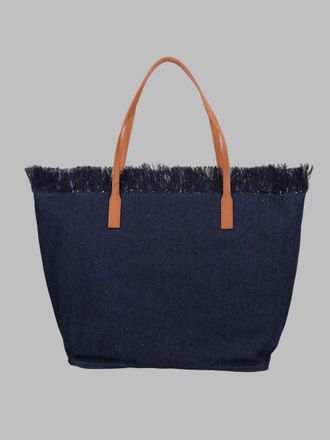 MC2 Saint Barth Womens Shoulder Bag City Denim With Fringe Cotton Polyester