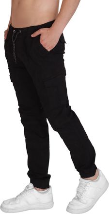 Elara Herren Cargohose Slimfit Schwarz 2XL
