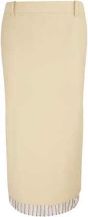 The Attico Jupe midi en coton m&eacute;lang&eacute;