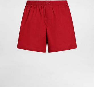 Dolce & Gabbana Boxershorts Aus Baumwollpopeline - Mann Unterw&auml;sche Und Loungewear Rot 4