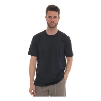 Marco Pescarolo T-shirt Col Rond en Soie et Coton - Homme - Tops - Bleu - Taille: 2XL