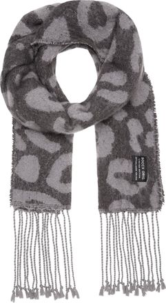 soccx Damen Jacquard-Schal mit Fransen Smart Grey, None