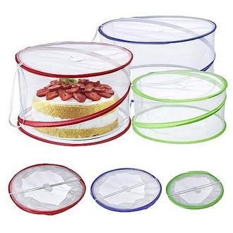 Westmark Speisehauben Hoody - faltbare Abdeckhauben für Lebensmittel, Fliegenschutz und Insektenschutz beim Essen draußen, praktische Obsthaube - ø 39, 34, 30 