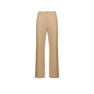 Moncler Moncler Tailored Cotton Trousers, Men, Beige, Size: 46