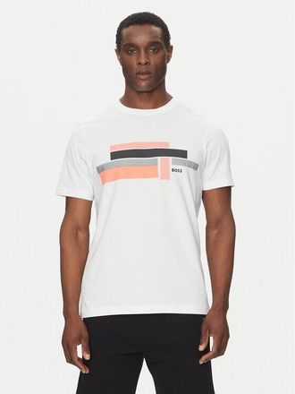 HUGO BOSS T-Shirt Glamping 50538923 Wei&szlig; Relaxed Fit